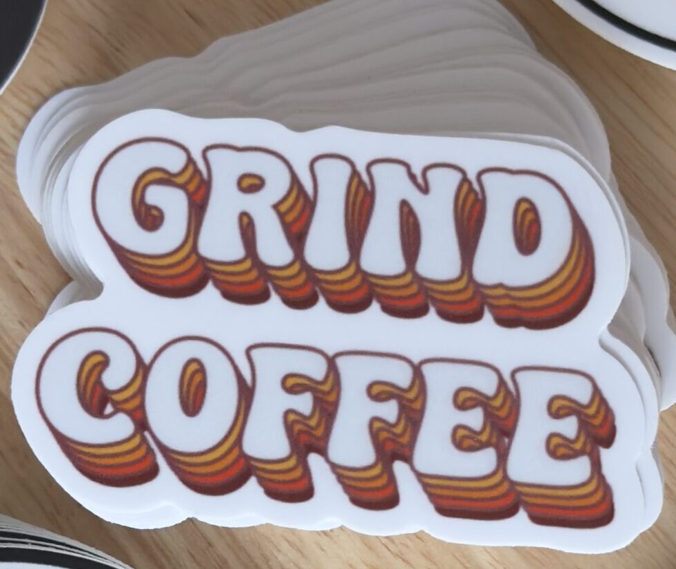 Retro Sticker - Grind Coffee Shop