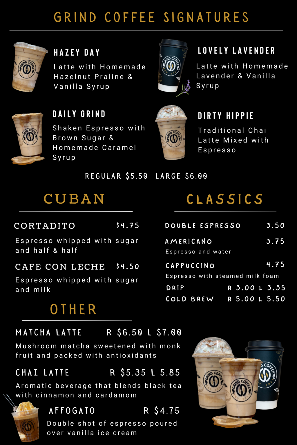 Menus Grind Coffee